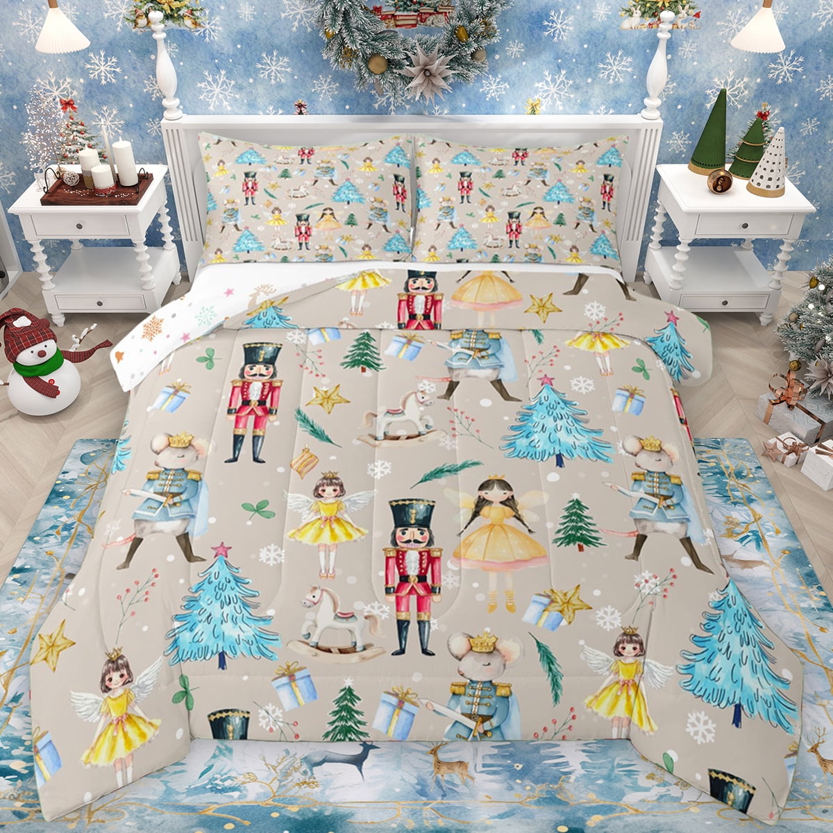 Manfei Kawaii Western Princess Bedding Comforter Set for Girl, Xmas ...