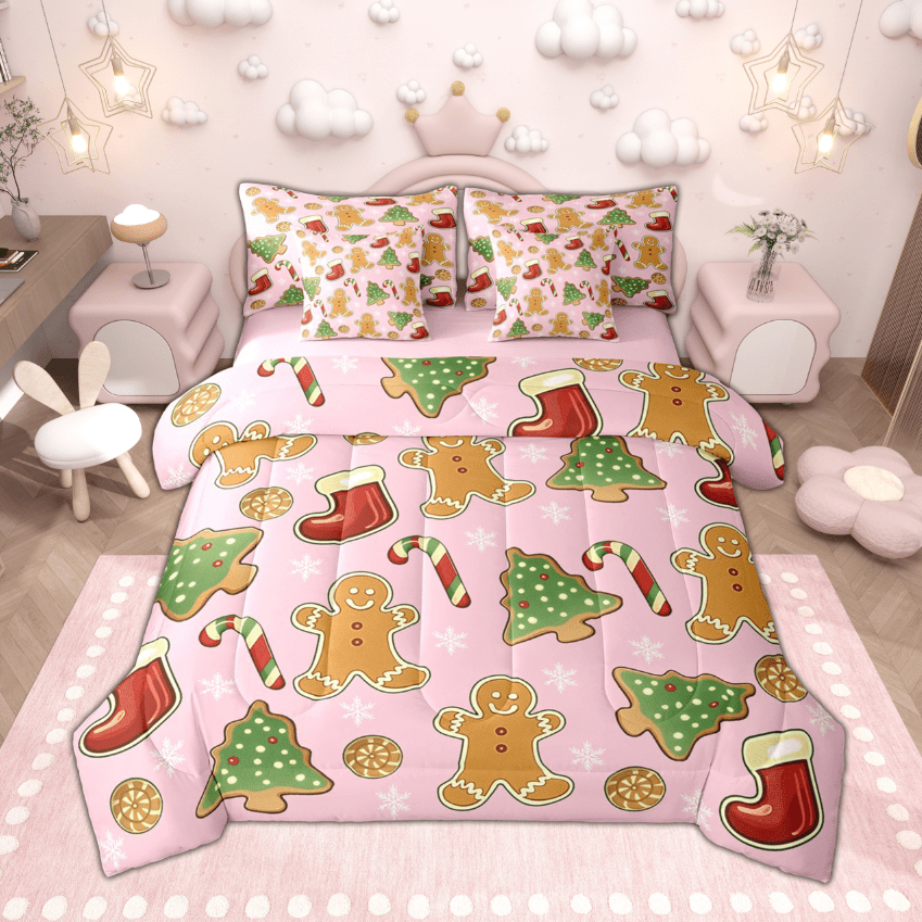 Manfei Kids Funny Gingerbread Bedding Comforter Set 7pcs, Sled ...