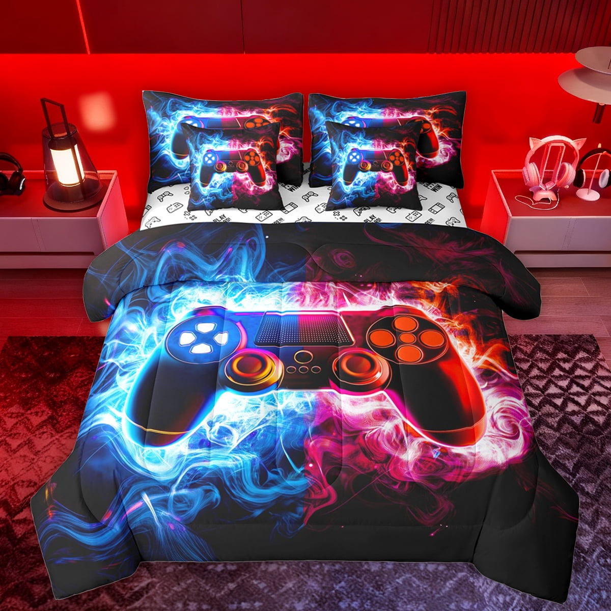 Manfei Kids Gamepad Controller 7-Piece Twin Bedding Sets,Console Video ...