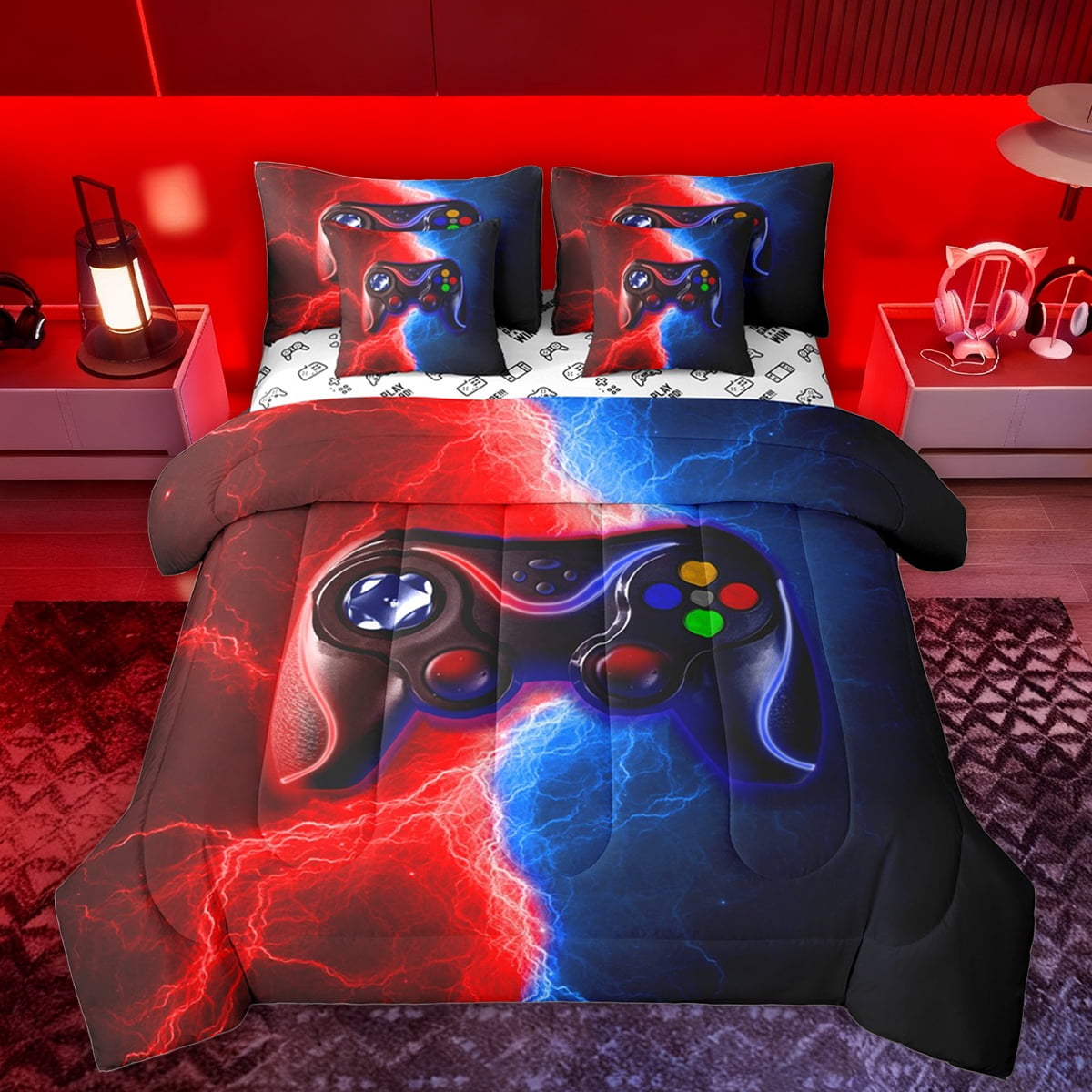 Manfei Kids Gamepad Controller 7-Piece Twin Bedding Sets,Console Video ...