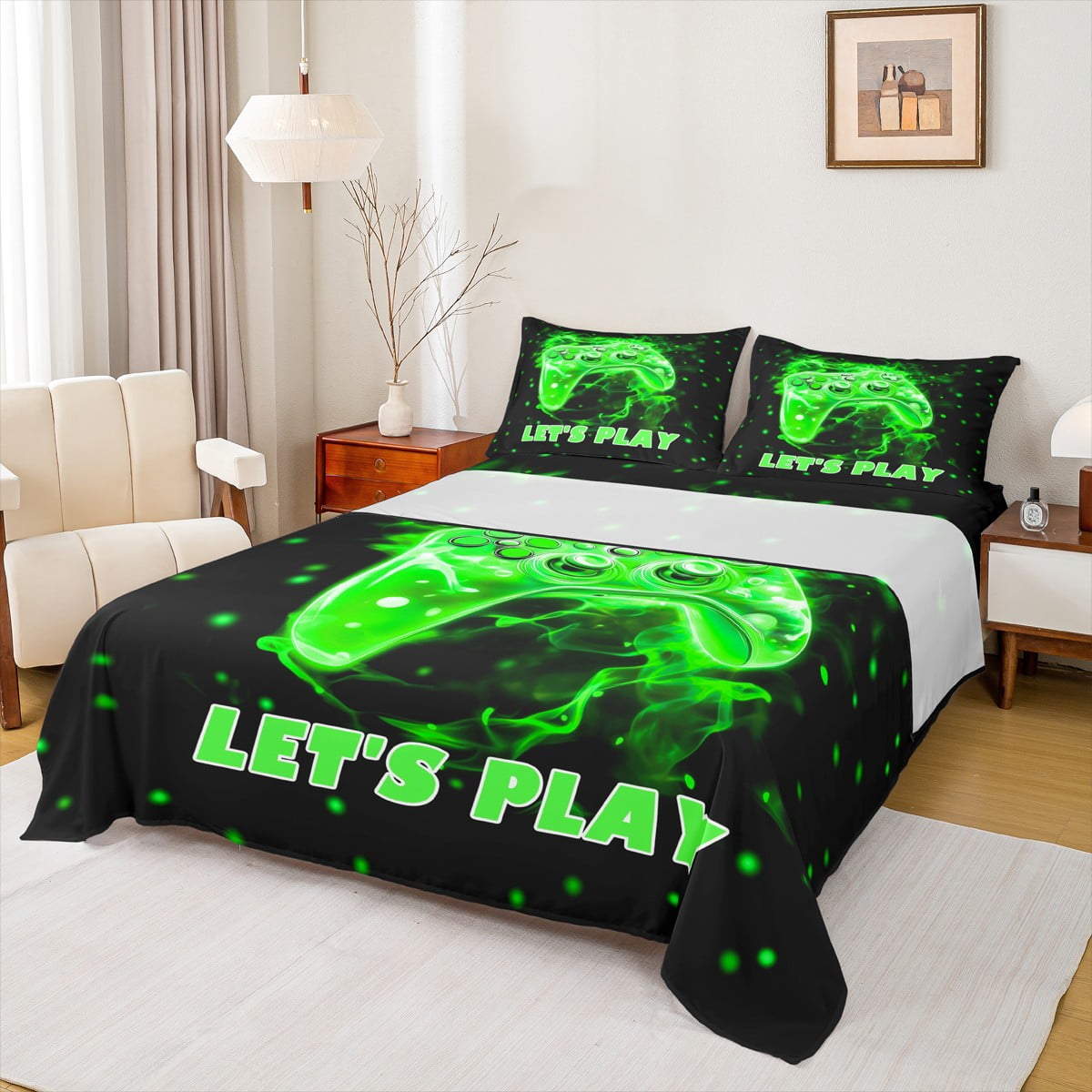Manfei Kids Gamepad Controller Bed Sheets,Console Video Game King ...