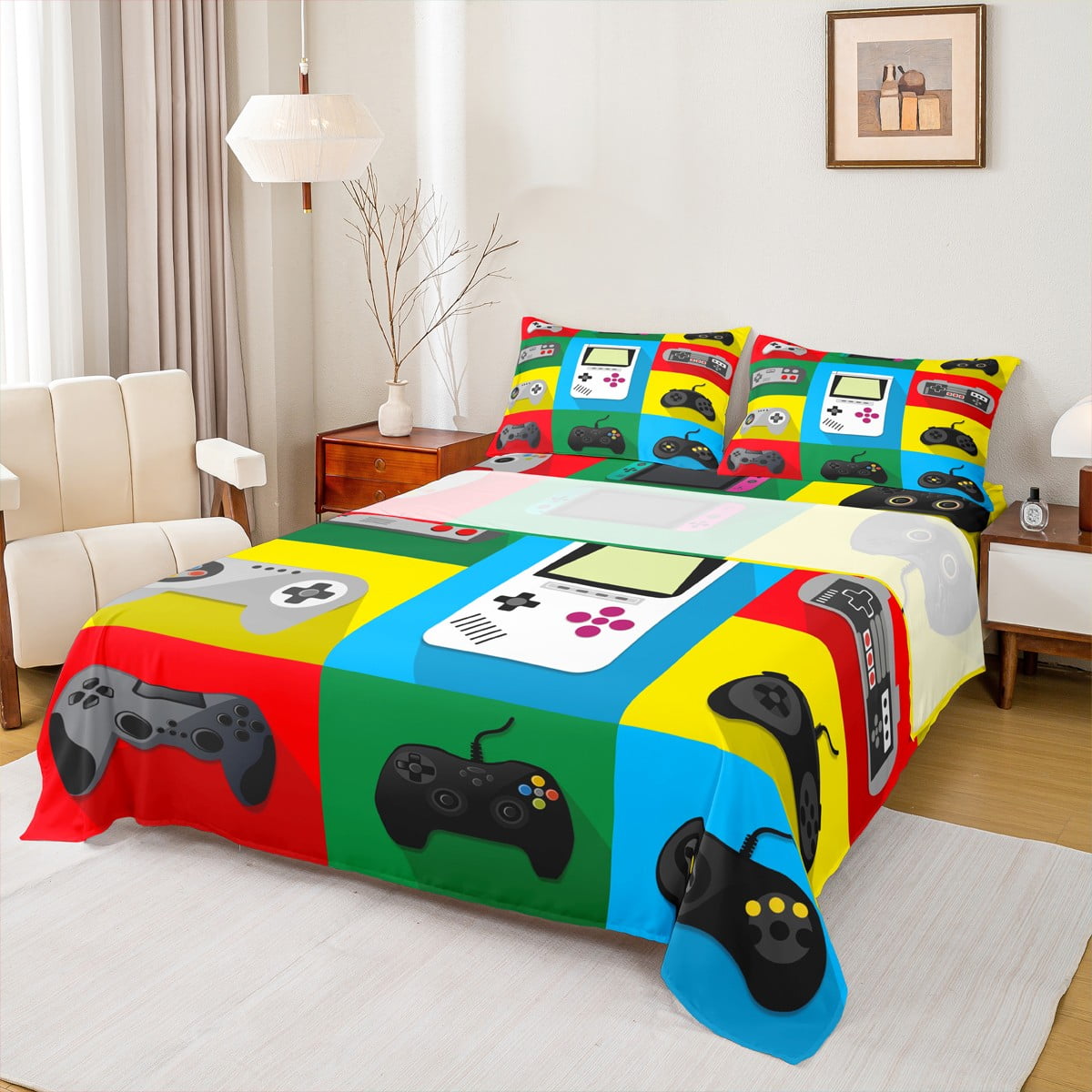 Manfei Kids Gamepad Controller Bed Sheets,Console Video Game King ...