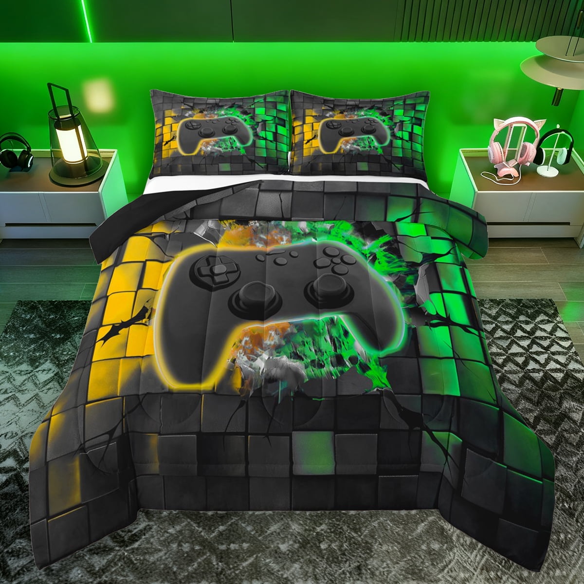 Manfei Kids Gamepad Controller Bedding Comforter Set,Console Video Game ...
