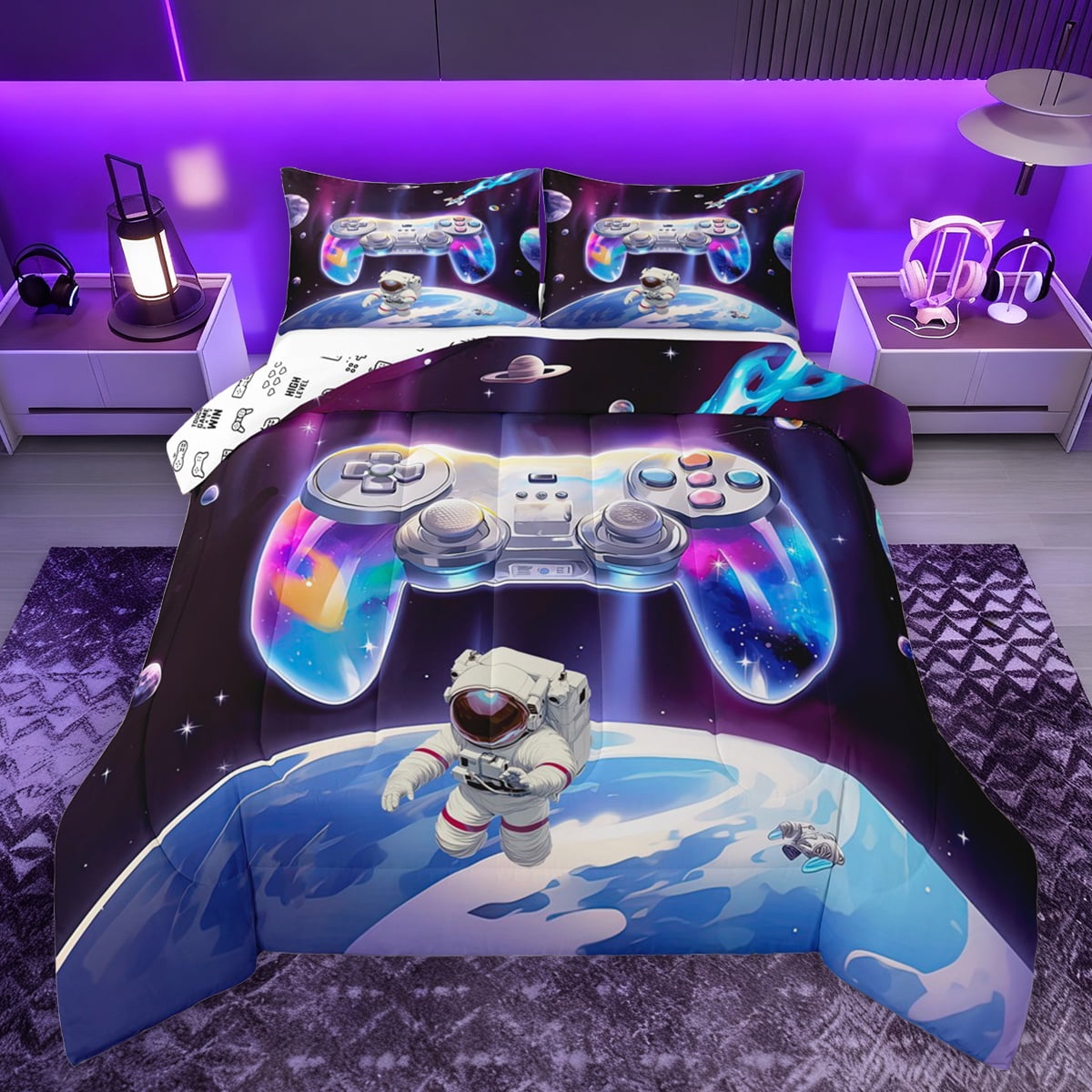 Manfei Kids Gamepad Controller Full Size Comforter Sets,Console Video ...