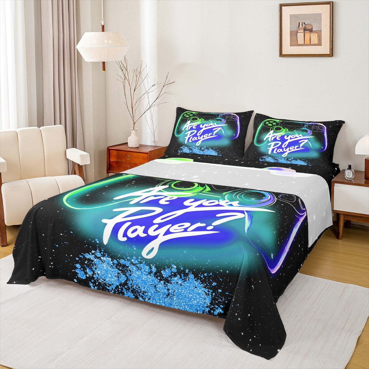 Manfei Kids Gamepad Controller Full Size Sheets,Console Video Game Bed ...