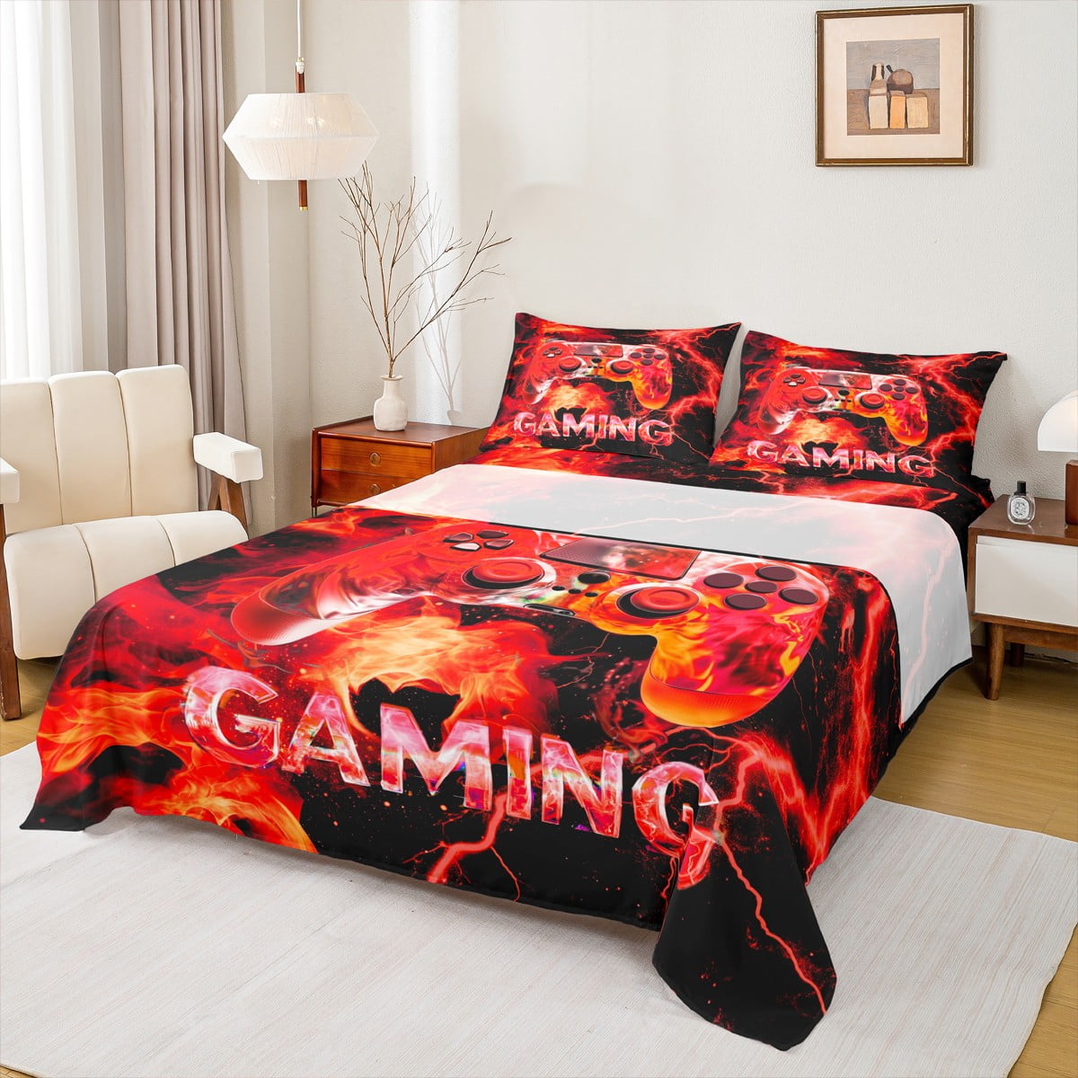 Manfei Kids Gamepad Controller Full Size Sheets,Console Video Gaming ...
