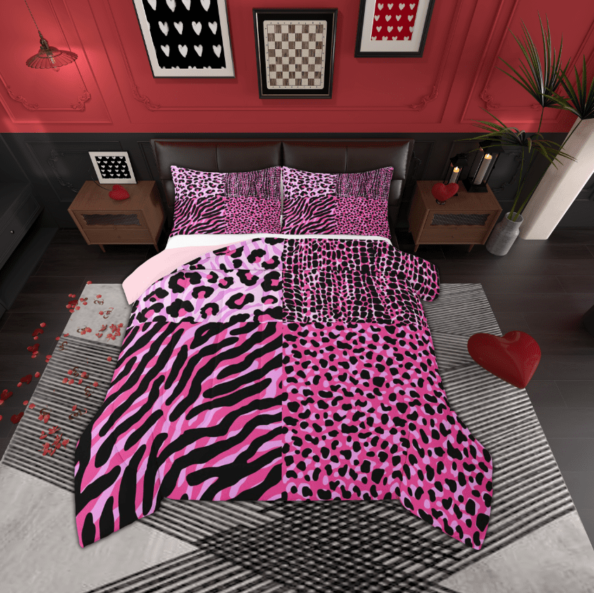 Manfei Leopard Print Bedding Comforter Set,Jungle Animal Twin Comforter ...