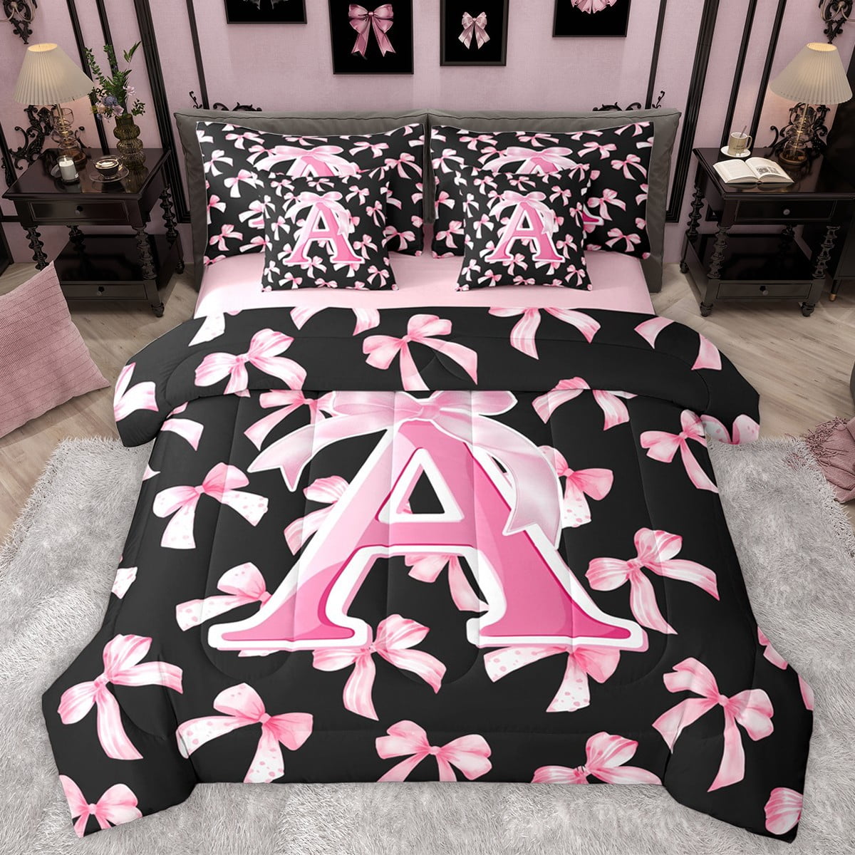 Manfei Letter Monogrammed A Bedding Comforter Set 7 Pieces for Boys ...