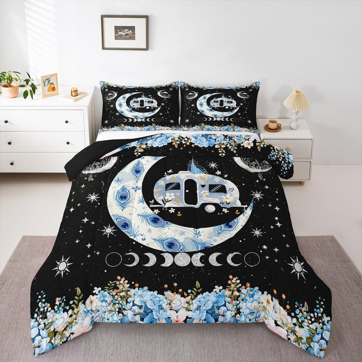 Manfei Lunar Eclipse Queen Comforter Set,Camp Car Bedding Sets,Gothic ...