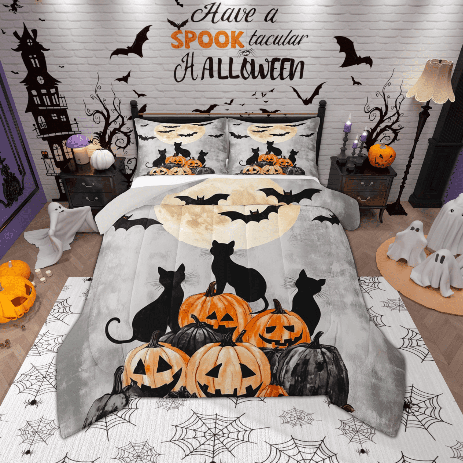 Manfei Magic Cat Animal Full Size Comforter Sets for Kids, Halloween ...