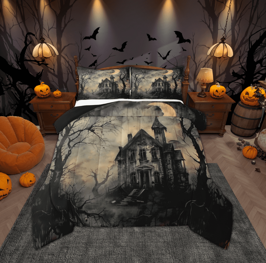Manfei Magic Halloween Castle Full Size Comforter Sets for Kids, Horror ...