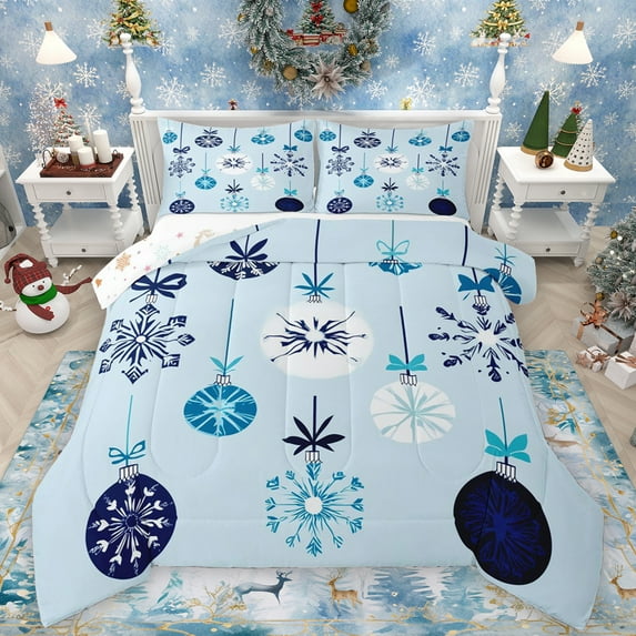Manfei Merry Christmas Full Size Comforter Sets,Vintage Xmas Ball ...
