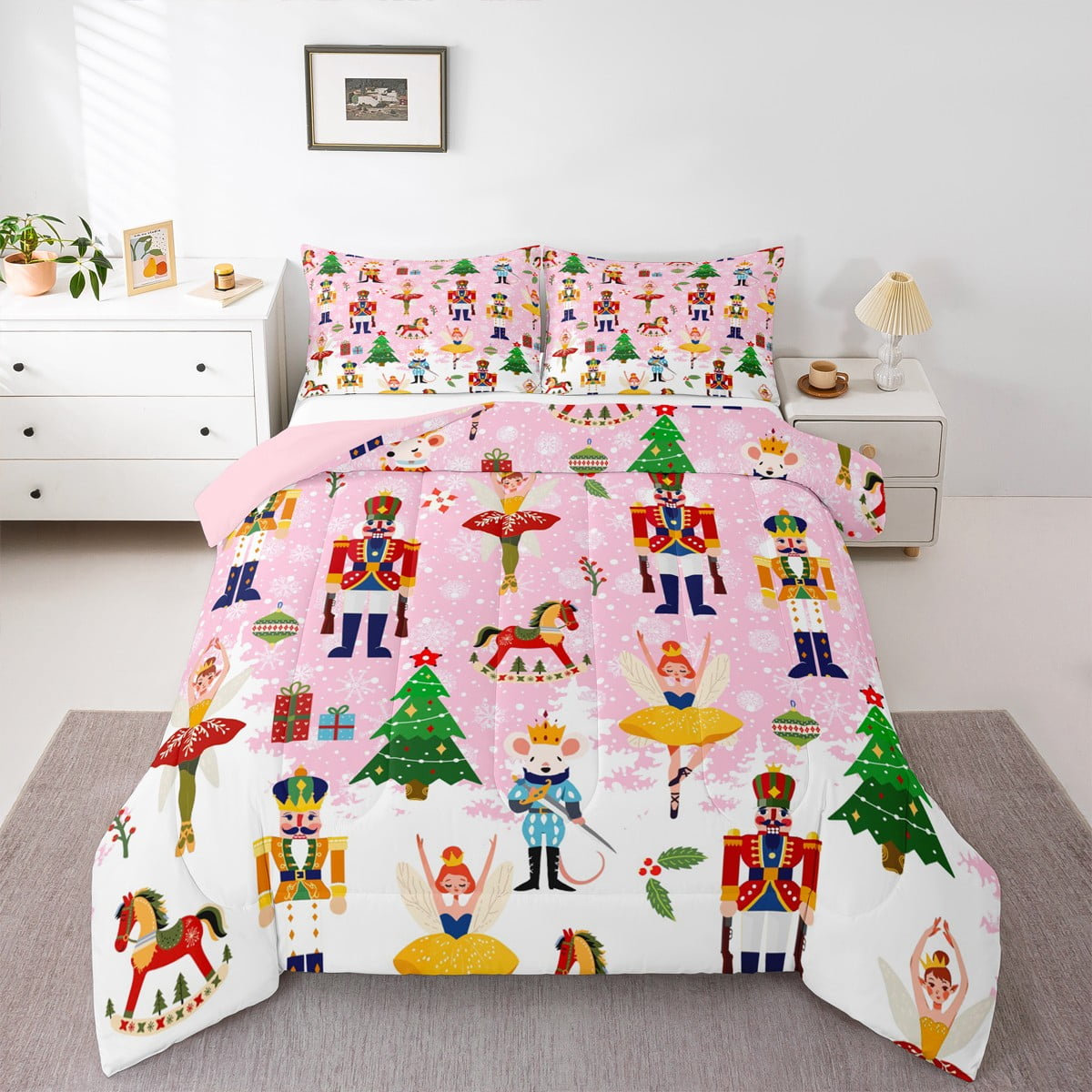 Manfei Merry Christmas Queen Comforter Set,Xmas Nutcracker Soldier ...