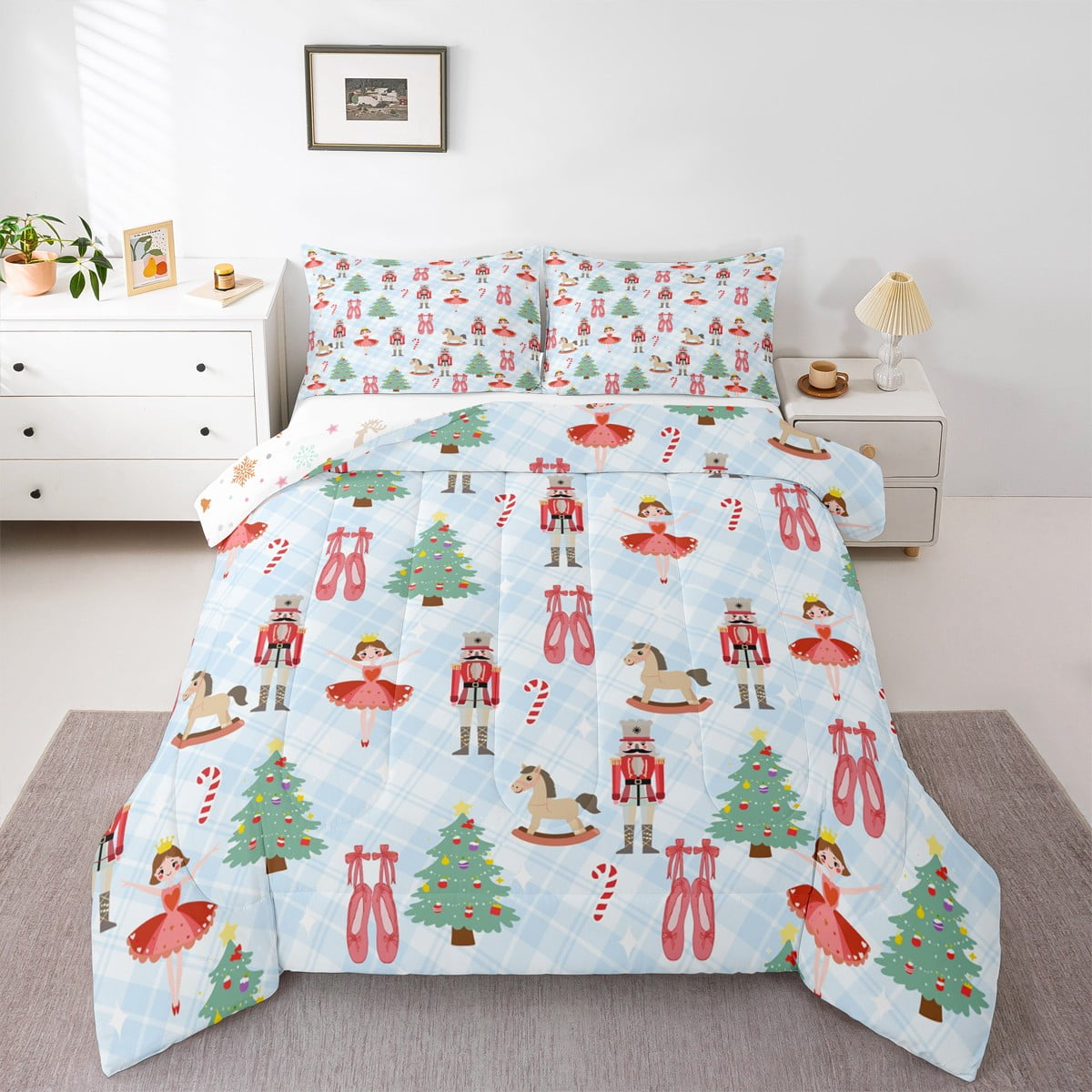 Manfei Merry Christmas Queen Comforter Set,Xmas Nutcracker Soldier ...