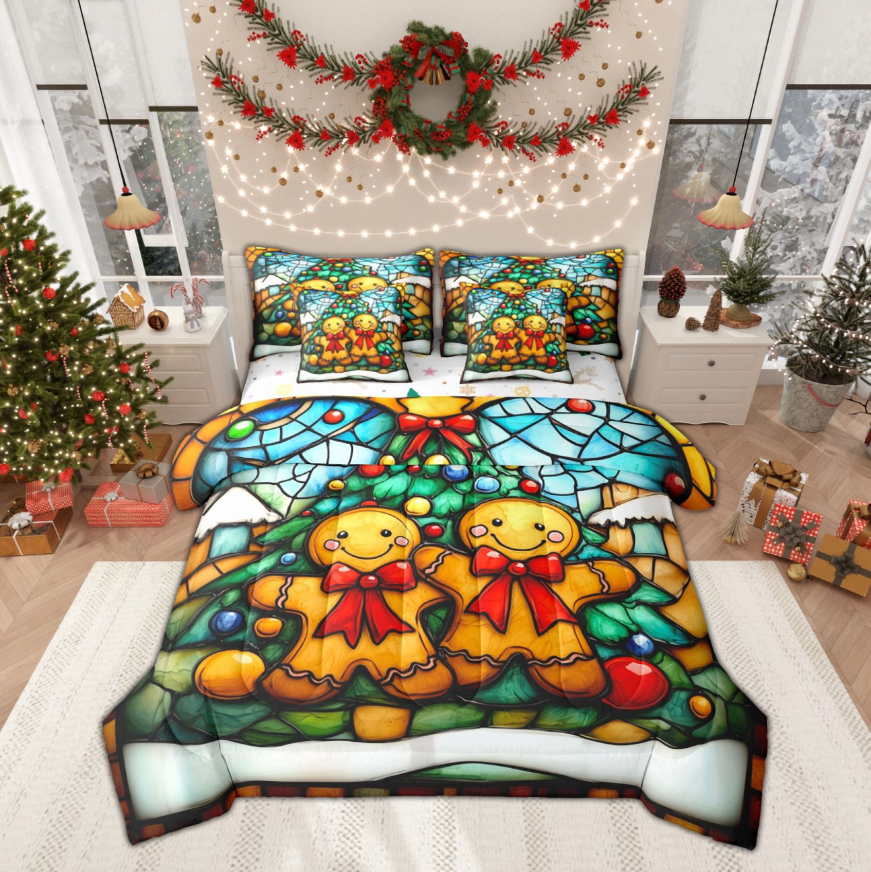 Manfei Merry Christmas Twin Bedding Sets 7-Piece for Kid, Kawaii ...
