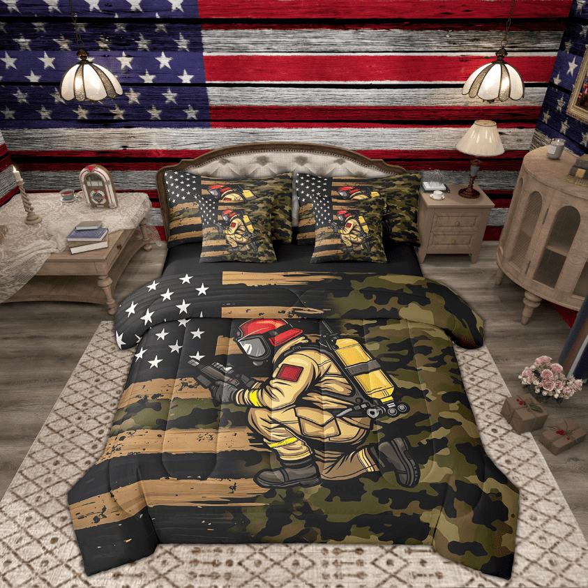 Manfei Military Bedding Queen Size for Teens, Army Camo Bed Set ...