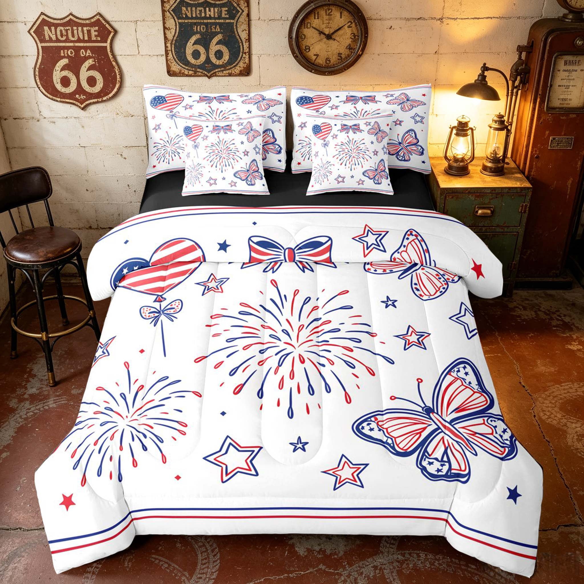 Manfei Minimal Firework Full Size Bedding Sets, Heart Balloon Full Size ...
