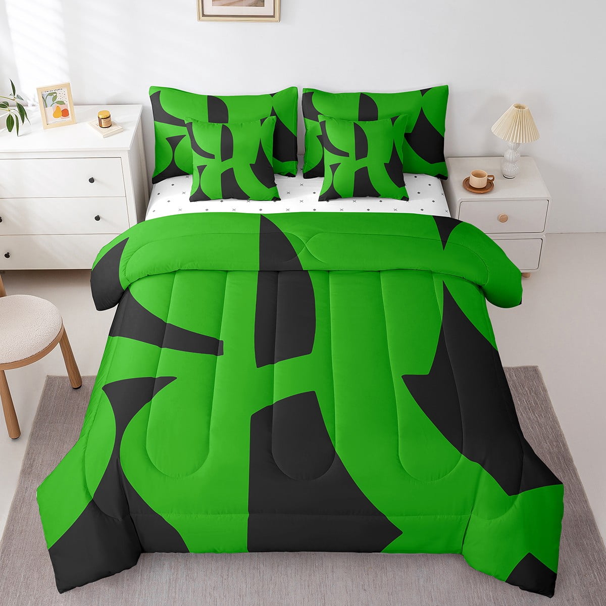 Manfei Minimalist Geometry Bedding Sets Twin Size,Geometric Aesthetic ...