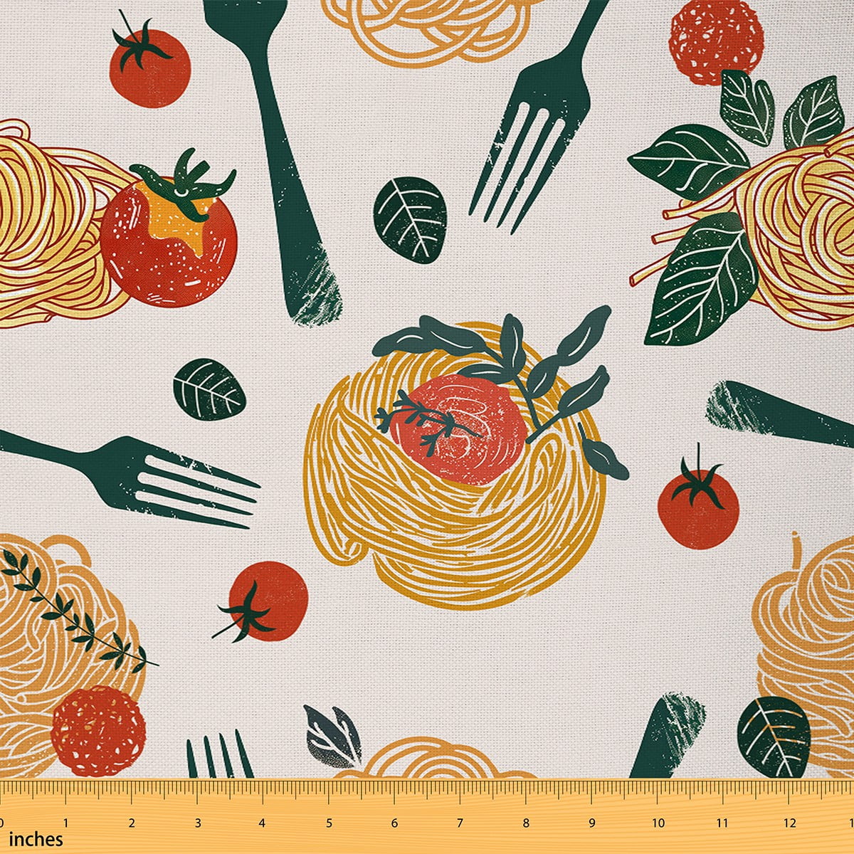 Manfei Minimalist Western Food Sewing & Crafting Fabric (1 Yard), Red ...