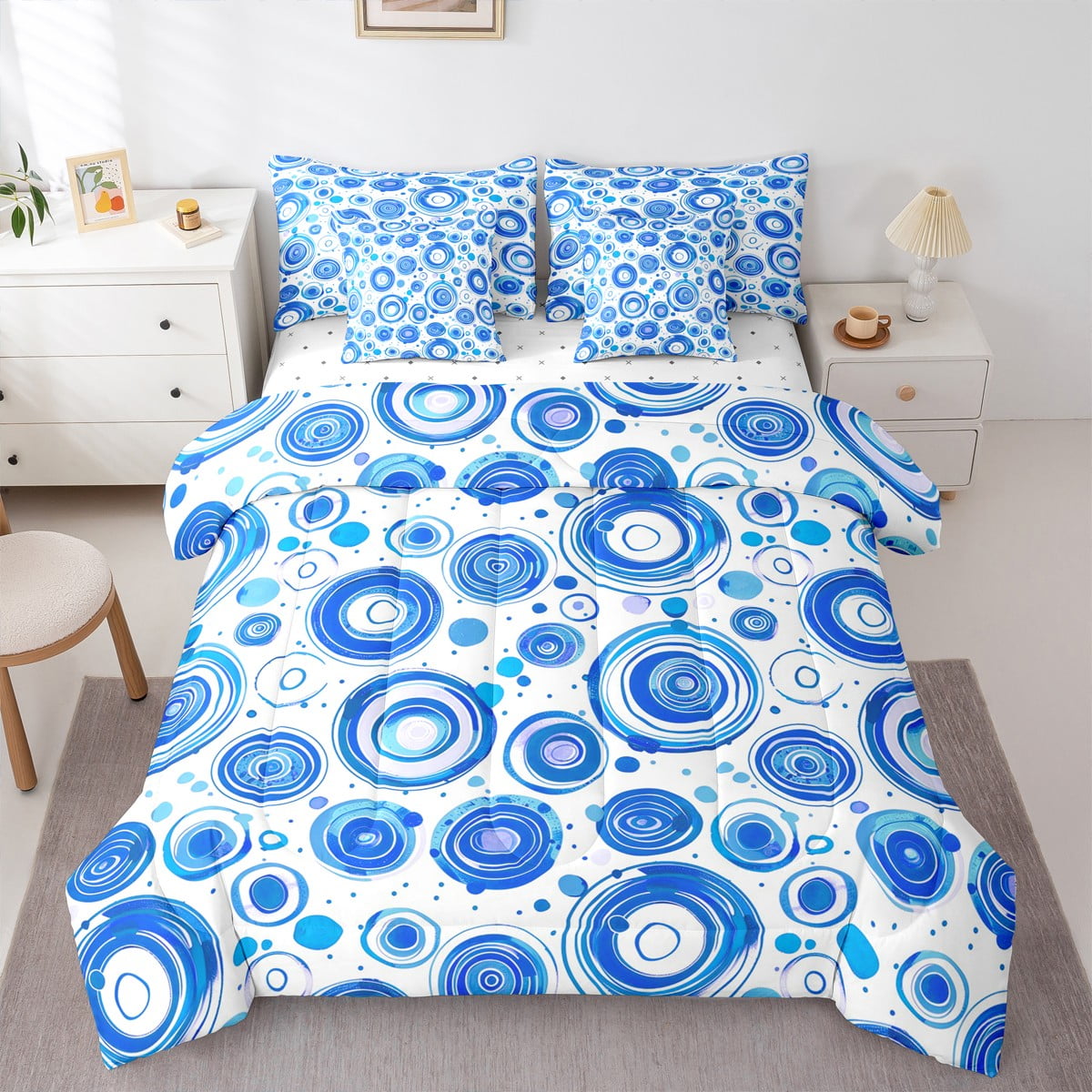 Manfei Modern Geometric Geometric 7-Piece Bedding Comforter Set ...