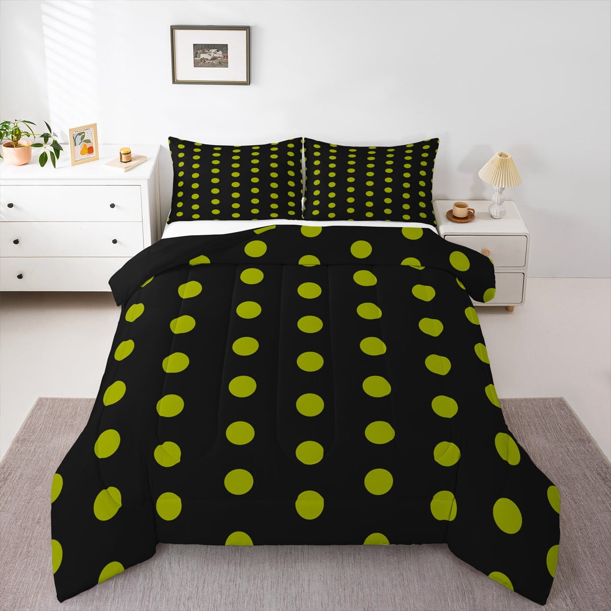 Manfei Modern Geometry Spot Bedding Comforter Set,Minimalist Geometric ...