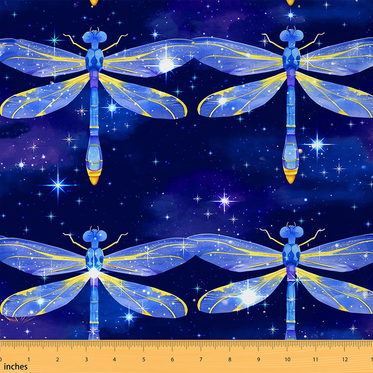 Manfei Neon Blue Dragonfly Sewing & Crafting Fabric (10 Yards), Mystic ...