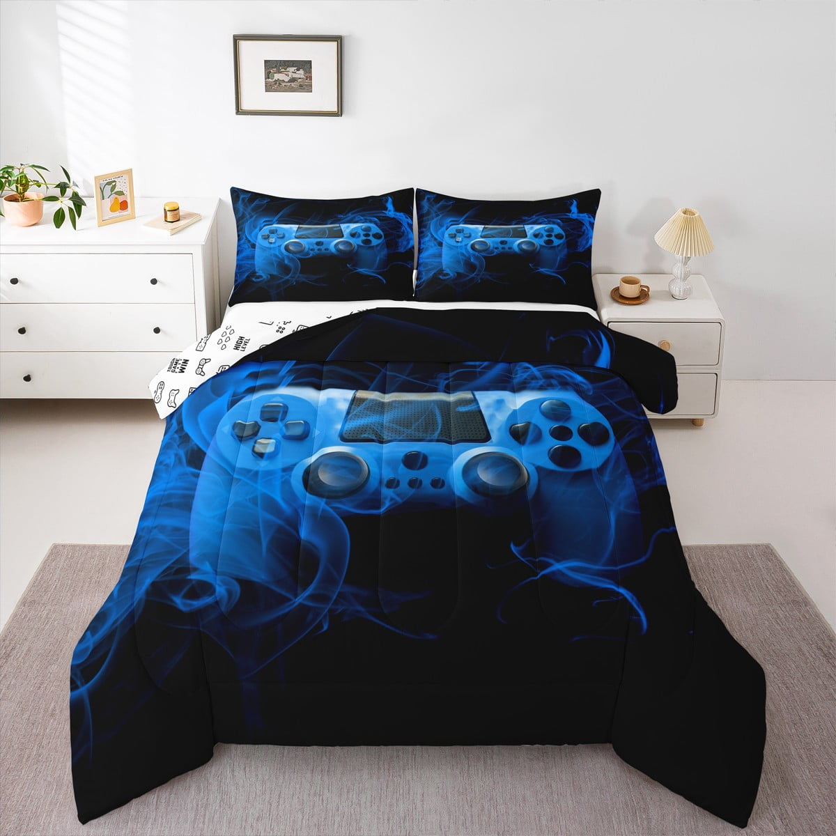 Manfei Neon Gamepad Bedding Comforter Set,Modern 3D Gaming Twin ...