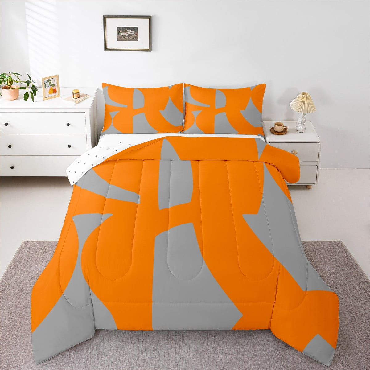 Manfei Neon Geometric Comforter Sets Full Size,Modern Abstract Art ...