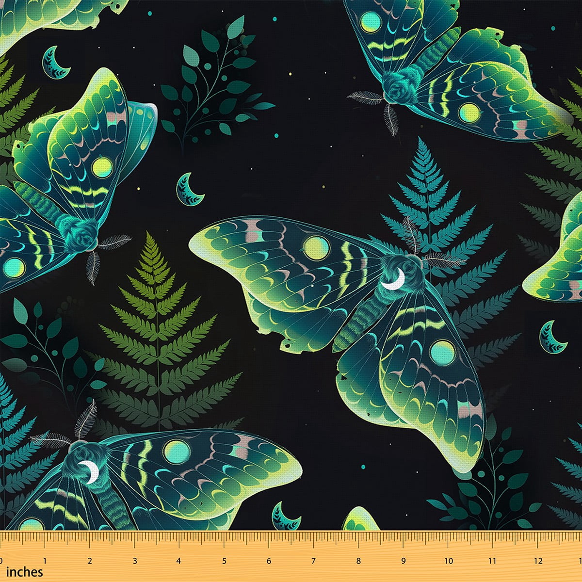 Manfei Neon Green Moth Fabric by the Yard (3 Yards), Wild Animal ...