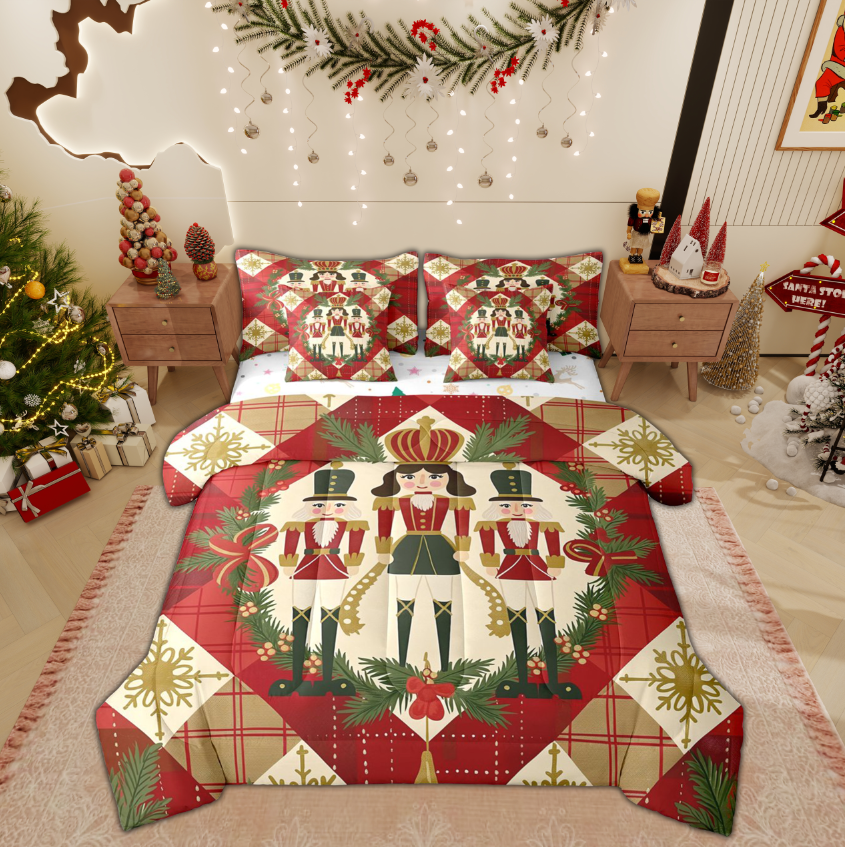 Manfei Nutcracker Bedding Comforter Set 7-Piece for Kids, Vintage Fairy ...