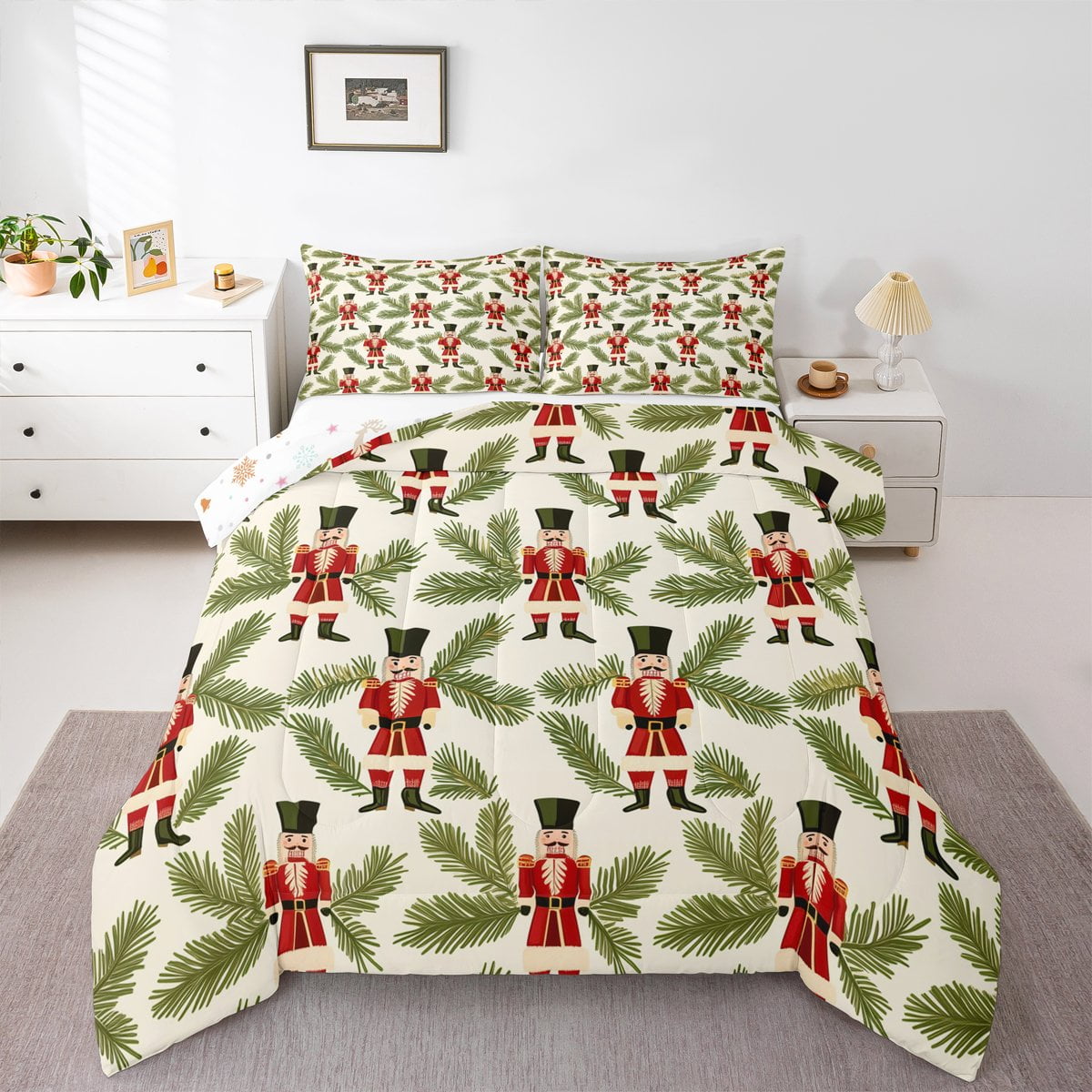 Manfei Nutcracker Full Size Comforter Sets for Kids, Vintage Fairy Tale ...