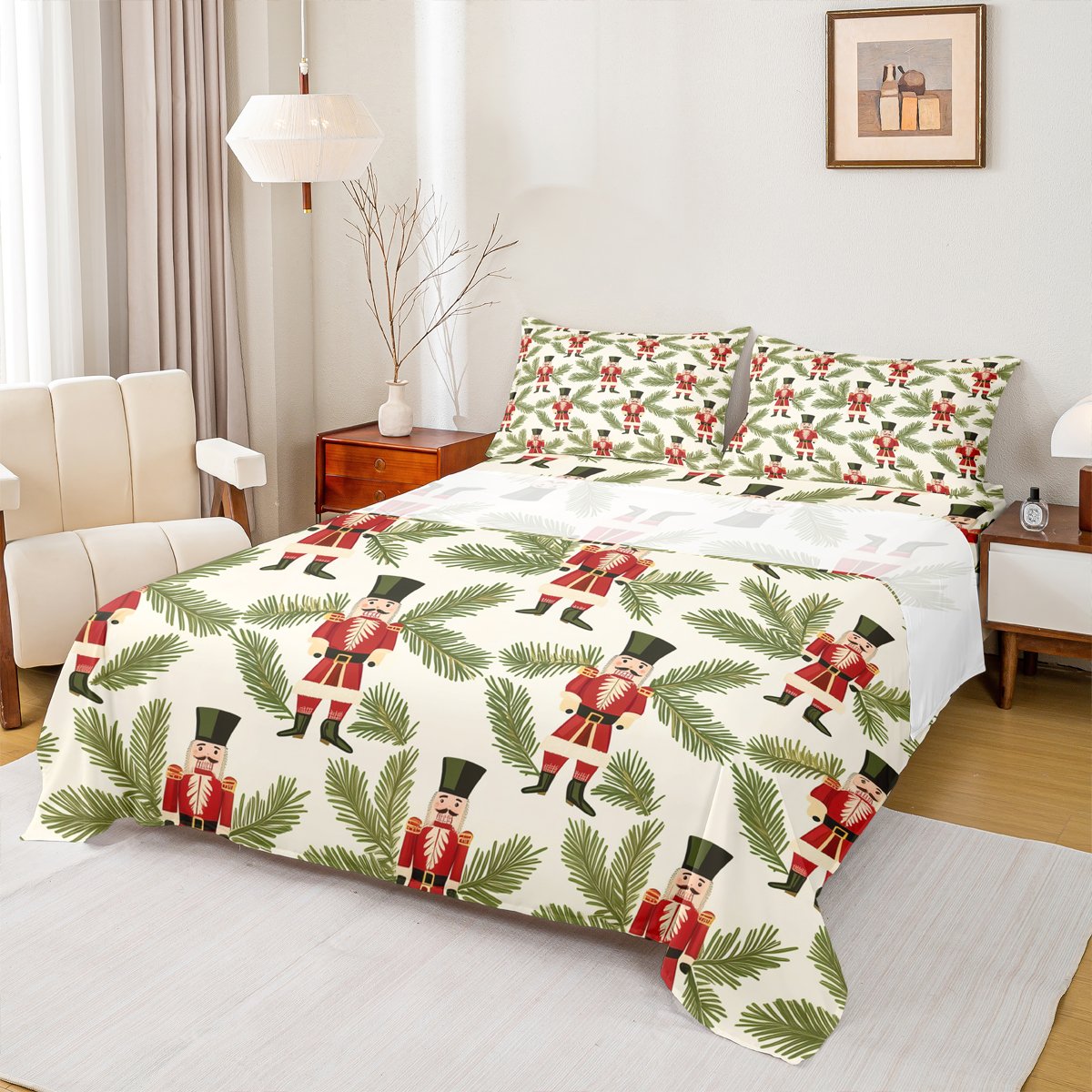 Manfei Nutcracker Twin Sheet Sets for Kids, Vintage Fairy Tale Twin ...