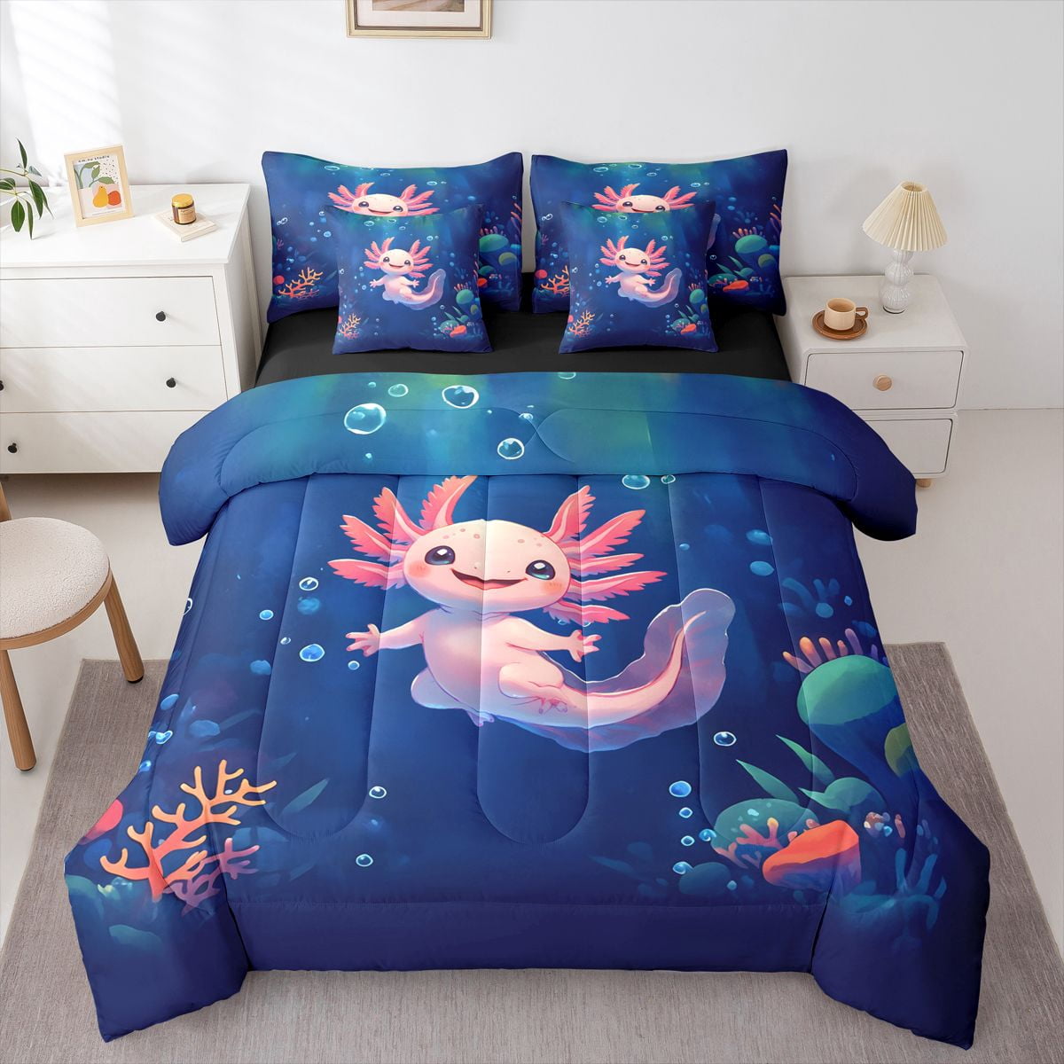 Manfei Ocean Axolotl Full Size Bedding Sets,Underwater Plant Full Size ...