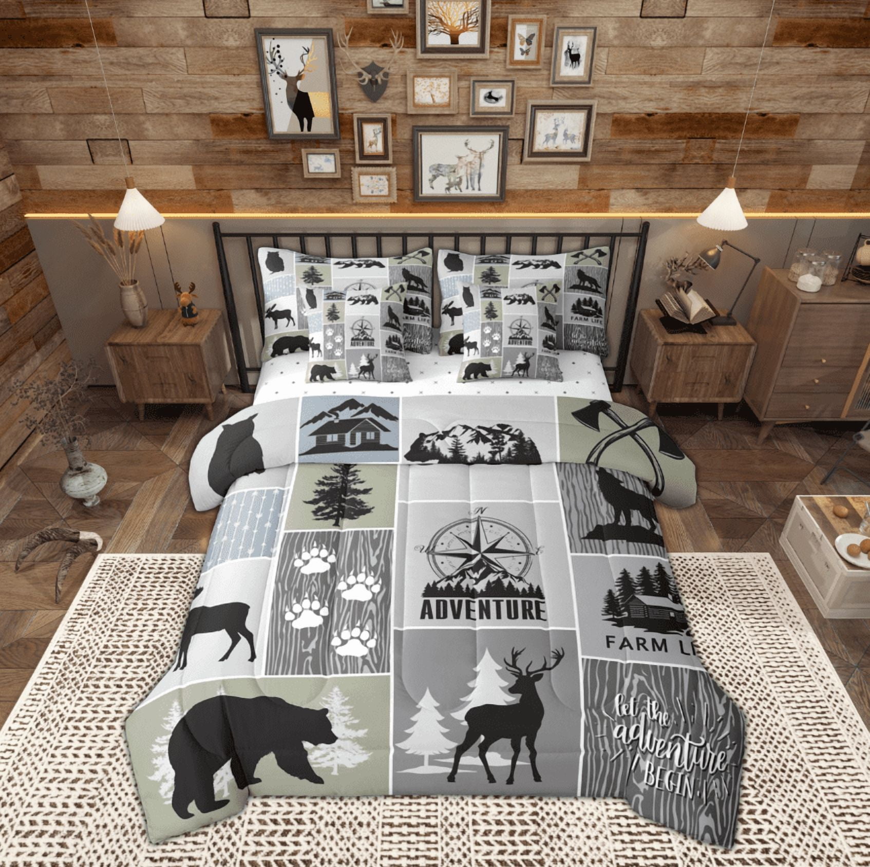 Manfei Outdoor Camper Adventure 7 Pieces Bedding Comforter Set,Wild ...