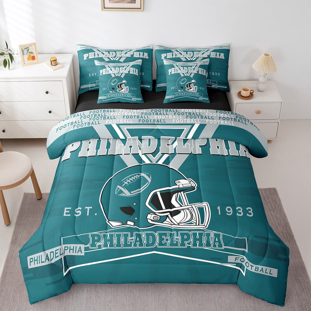 Manfei Philadelphia Bedding Queen Size,Football City Comforter Sets ...