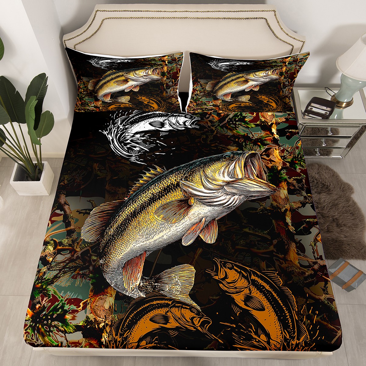 Manfei Pike Fish 3pcs Twin Sheet Sets,Abstract Gradient Twin Fitted ...