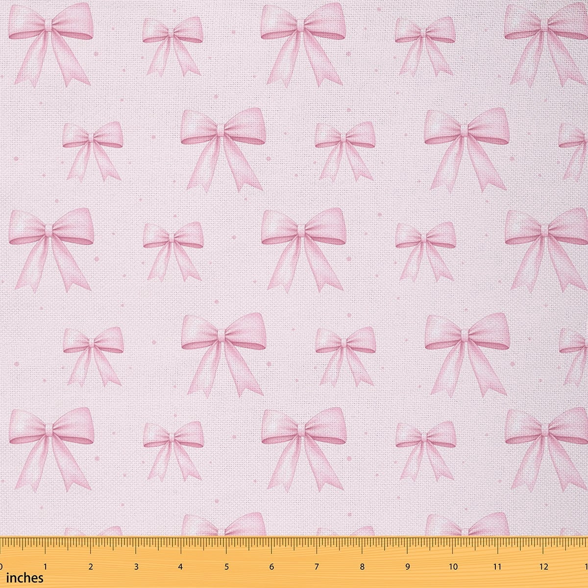 Manfei Pink Bow Sewing & Crafting Fabric (1 Yard) for Princess, Girls ...