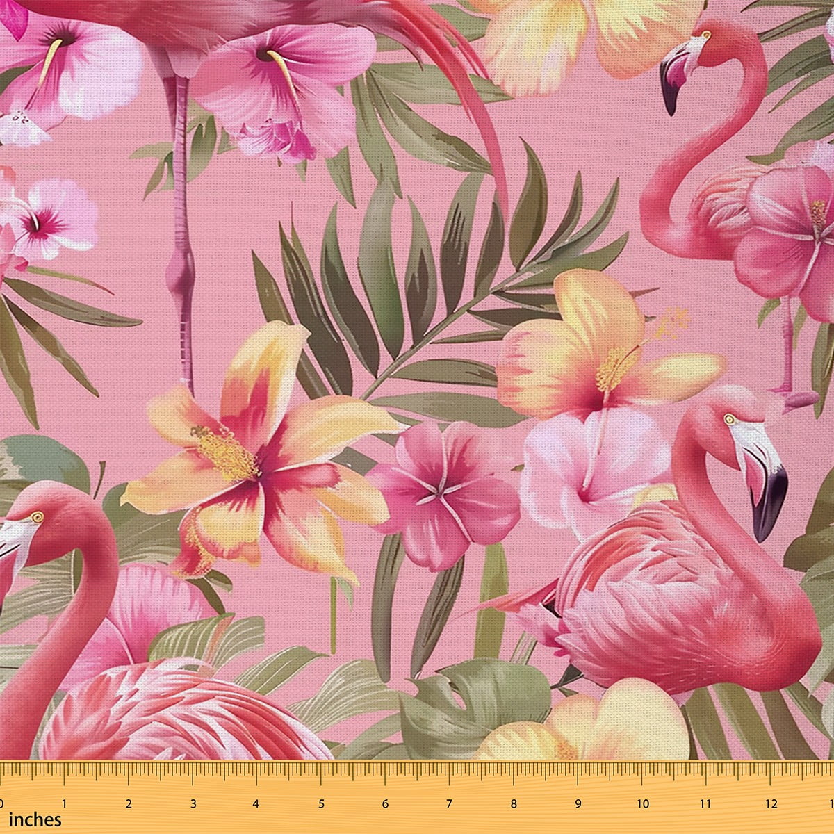 Manfei Pink Flamingo Fabric by the Yard (10 Yards) for Girls, Chic ...