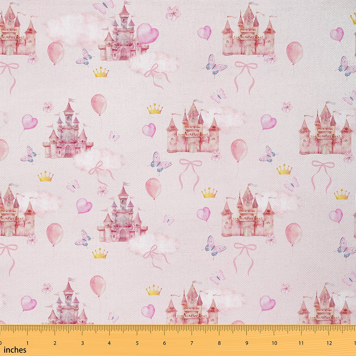 Manfei Princess Castle Fabric by the Yard (5 Yards) for Girls, Bowknot ...