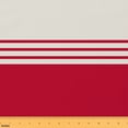 Manfei Red Band Fabric by the Yard 2 Yards, Cream Stripe Sewing Fabric ...