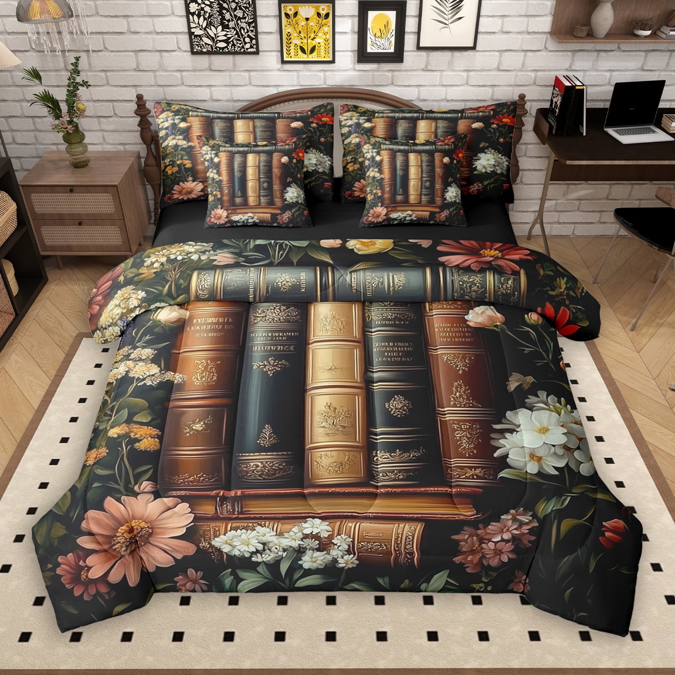Manfei Retro Hippie Bohemian 7pcs Bedding Comforter Set for Teens ...