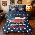 Manfei Retro Map Stars Full Size Bedding Sets, America 250th Birthday ...
