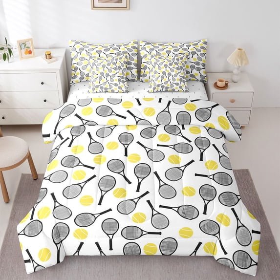 Manfei Retro Tennis Full Size Bedding Sets For Boys,Athletic Ball ...