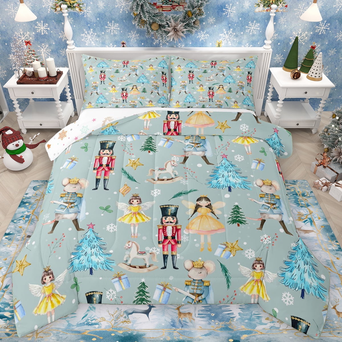 Manfei Royal Nutcracker Guard Full Size Comforter Sets for Teens, Blue ...