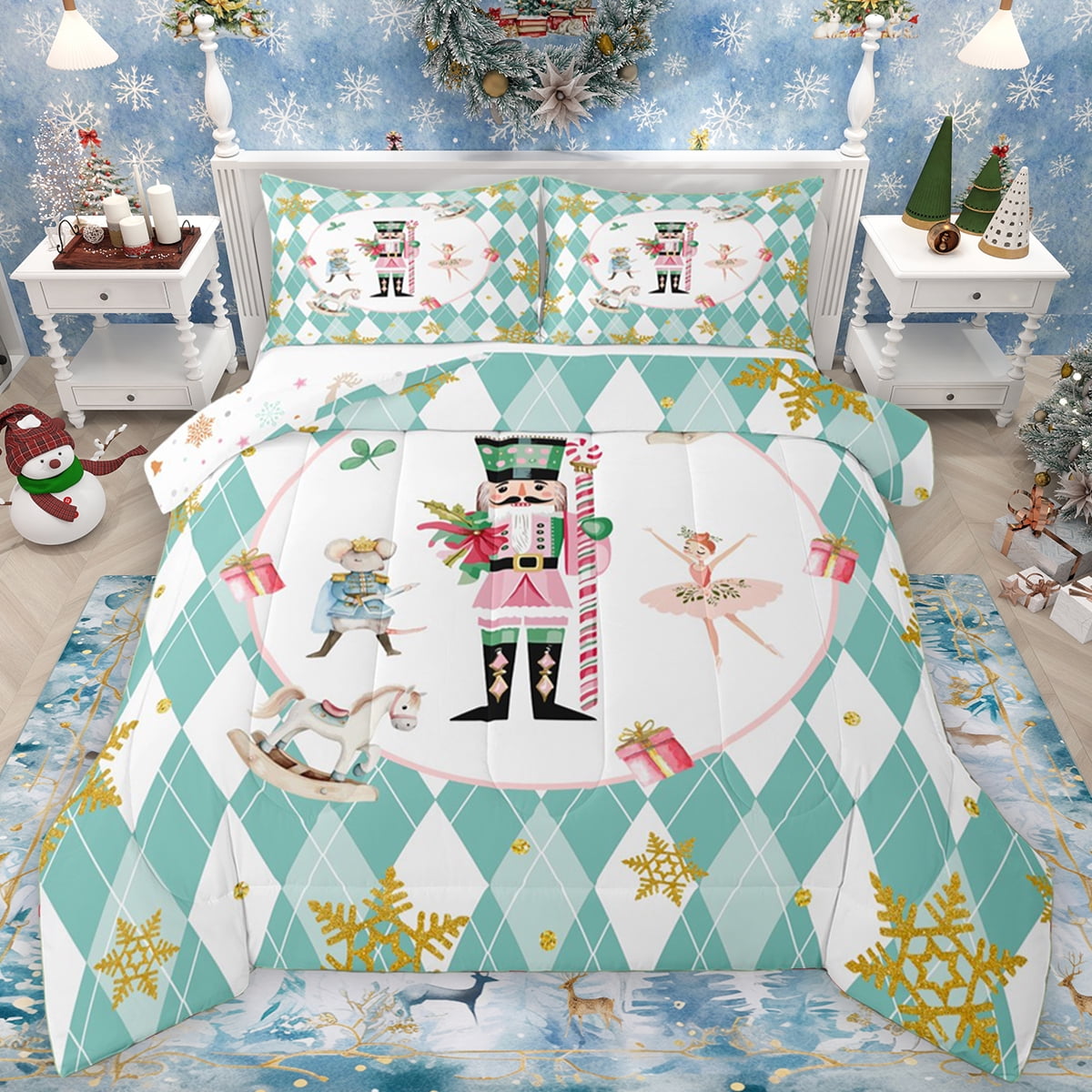 Manfei Royal Nutcracker Guard Full Size Comforter Sets for Teens, Retro ...