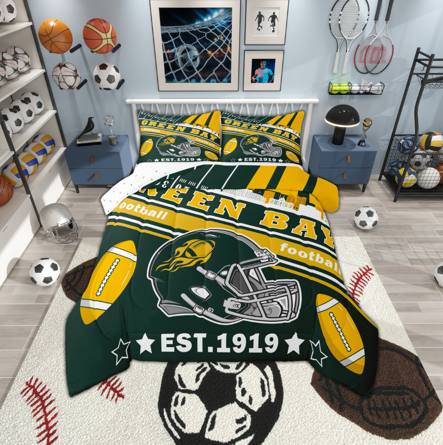 Manfei Rugby City Silhouette King Size Comforter Sets,Sports Theme ...