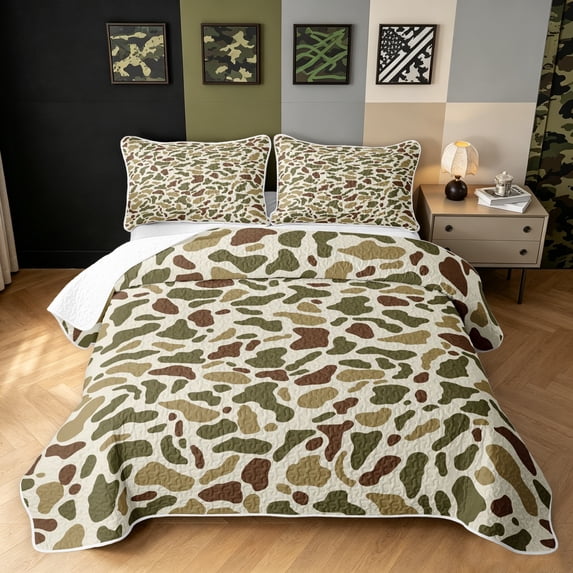 Manfei Rustic Abstract Quilt King, Western Camo King Coverlet Set ...