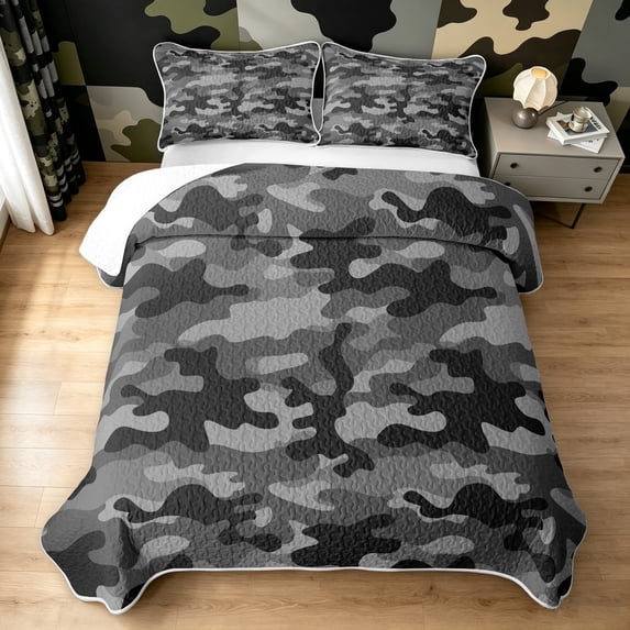 Manfei Rustic Camouflage Bed Spread Queen, Countryside Camo Queen ...