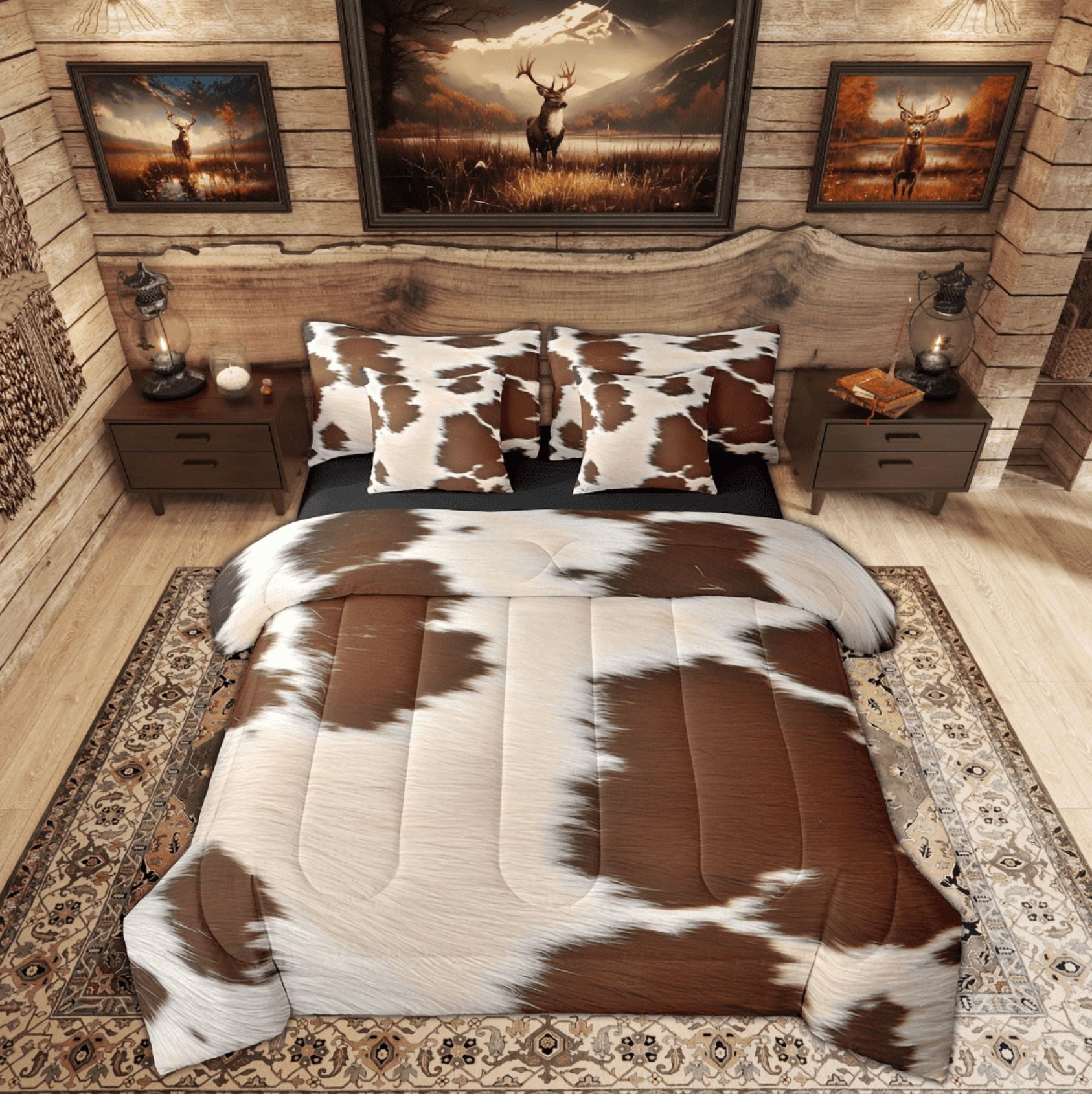 Feelyou Rustic Farmhouse Bedding Comforter Set 7 Pieces, Western Print ...