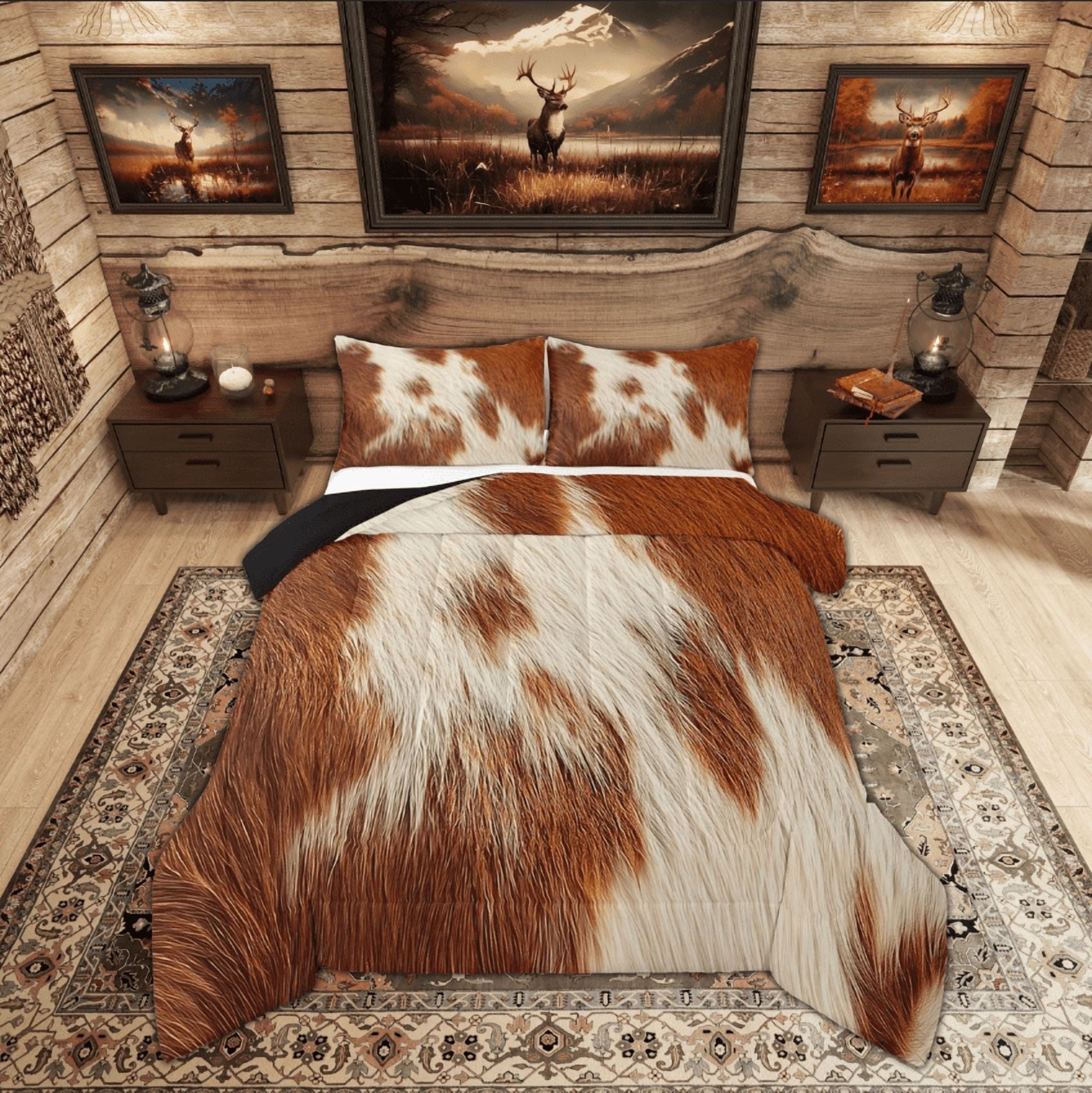 Feelyou Rustic Farmhouse Bedding Comforter Set, Western Print Twin ...